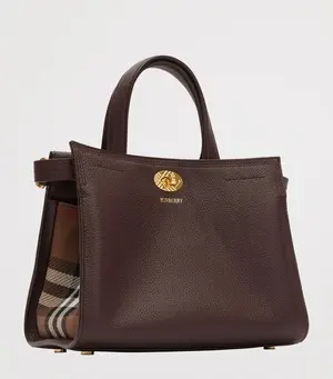 Burberry Mini Leather Cotswolds Check Tote Bag