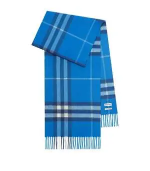 Burberry Cashmere Check Scarf - Blue