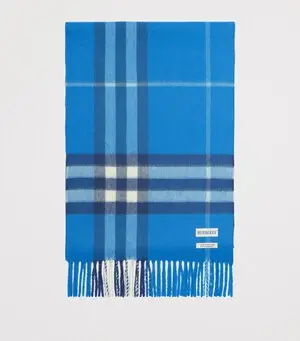 Burberry Cashmere Check Scarf - Blue
