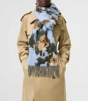 Burberry Wool-blend Rose Scarf