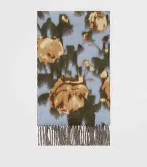 Burberry Wool-blend Rose Scarf