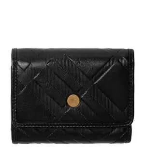 Burberry Small Leather Embossed Check Wallet
