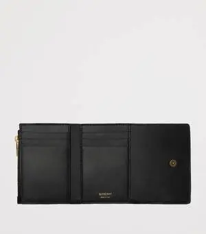 Burberry Small Leather Embossed Check Wallet