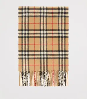 Burberry Cashmere-blend Sparkle Check Scarf - Beige