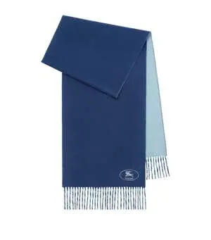 Burberry Cashmere Reversible Knight Scarf - Blue