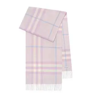 Burberry Cashmere Check Scarf - Purple