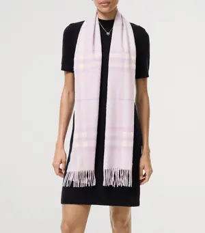 Burberry Cashmere Check Scarf - Purple