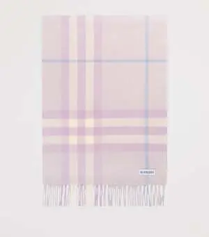 Burberry Cashmere Check Scarf - Purple