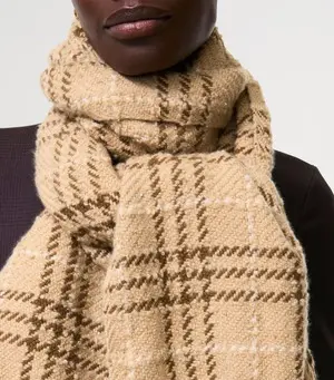 Burberry Cashmere-wool-silk Sequin Check Scarf
