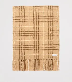 Burberry Cashmere-wool-silk Sequin Check Scarf