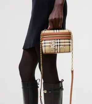 Burberry Check Mates Wash Bag - Beige