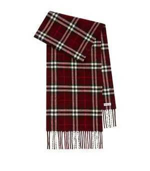 Burberry Cashmere-blend Sparkle Check Scarf - Red