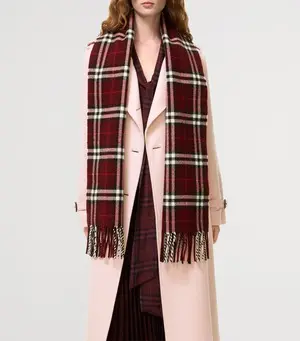 Burberry Cashmere-blend Sparkle Check Scarf