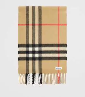 Burberry Cashmere Embellished Check Scarf