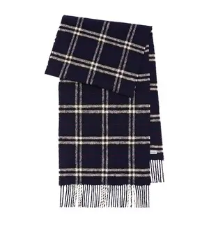 Burberry Wool-cashmere Check Scarf - Grey