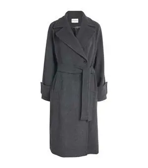 Claudie Pierlot Wool-blend Belted Coat - Grey