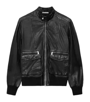 ALLSAINTS Leather Hiro Bomber Jacket - Black