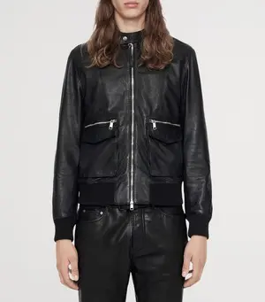 ALLSAINTS Leather Hiro Bomber Jacket