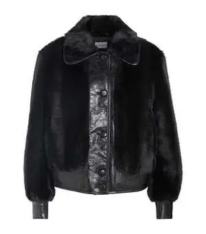 Claudie Pierlot Faux Fur And Leather Jacket - Black