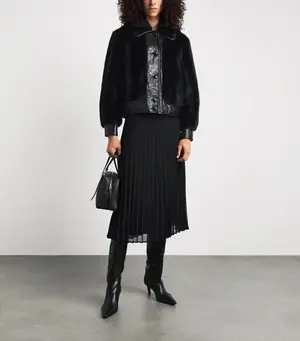 Claudie Pierlot Faux Fur And Leather Jacket