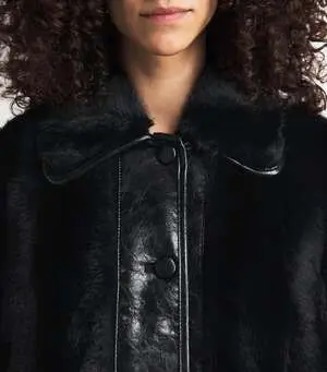 Claudie Pierlot Faux Fur And Leather Jacket