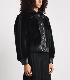 Claudie Pierlot Faux Fur And Leather Jacket