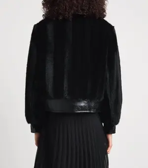 Claudie Pierlot Faux Fur And Leather Jacket