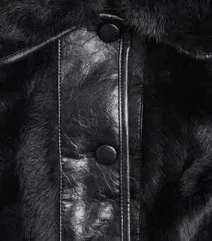Claudie Pierlot Faux Fur And Leather Jacket