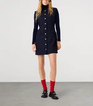 Maje Lurex Tweed Mini Dress