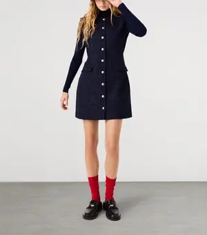 Maje Lurex Tweed Mini Dress