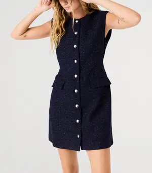Maje Lurex Tweed Mini Dress