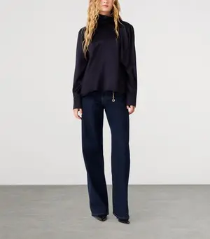Maje Satin High-neck Blouse