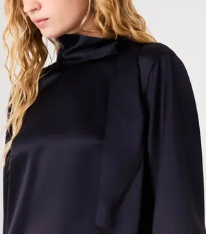 Maje Satin High-neck Blouse
