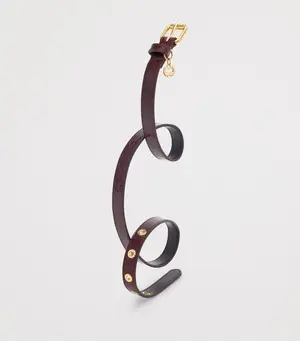 Maje Leather Eyelet Slim Belt