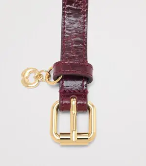 Maje Leather Eyelet Slim Belt