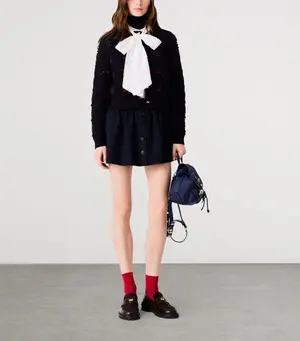 Maje Wool Cherry-embroidered Cardigan