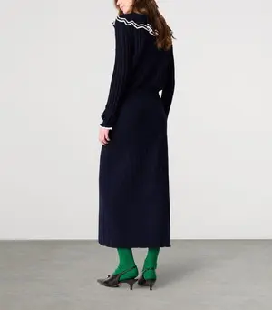 Maje Knitted Ruffle-collar Cardigan