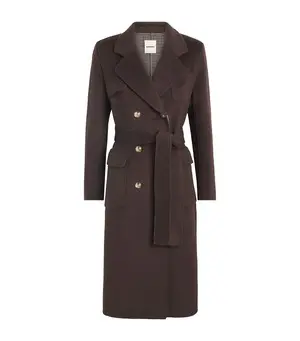 Sandro Wool-blend Belted Coat - Brown