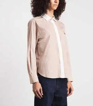 Sandro Cotton Stripe Contrast-collar Shirt