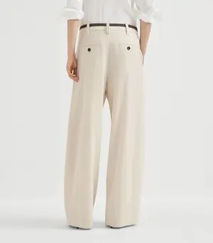 Brunello Cucinelli Virgin Wool Pleated Wide-leg Trousers