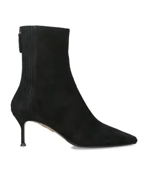 AQUAZZURA Suede Saint Honore Ankle Boots 65 - Black
