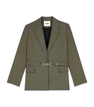 Maje Wool-blend Blazer - Brown