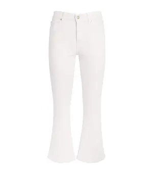 7 For All Mankind High-rise Bootcut Crop Jeans - White