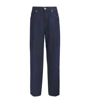 7 For All Mankind Stovepipe High-rise Straight Jeans - Navy