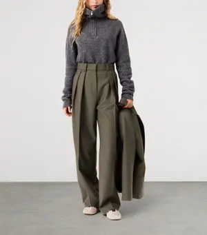 Maje Wool-blend Pleated Trousers