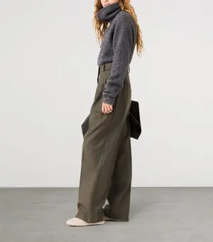 Maje Wool-blend Pleated Trousers