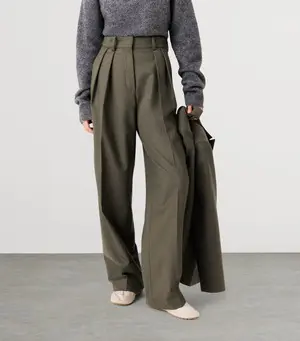 Maje Wool-blend Pleated Trousers