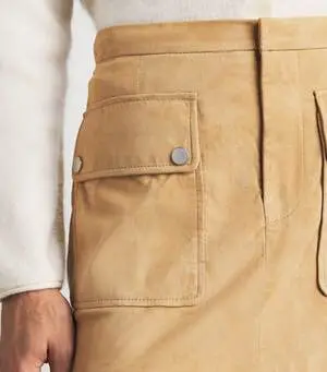 FRAME Suede The Safari Mini Skirt
