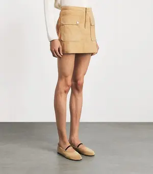 FRAME Suede The Safari Mini Skirt