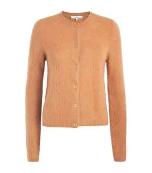 FRAME Wool-cashmere Airy Teddy Cardigan - Brown